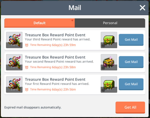 (Ended) Treasure Box Reward Point Event