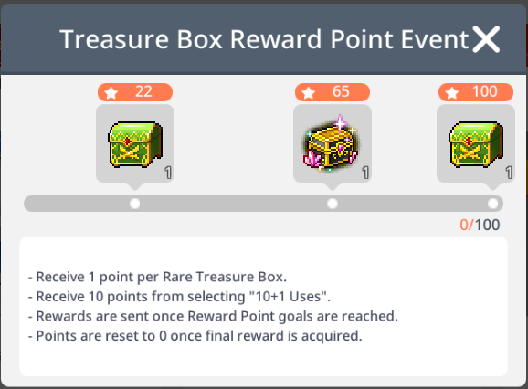(Ended) Treasure Box Reward Point Event