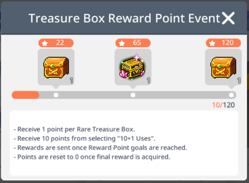 (Ended) Treasure Box Reward Point Event