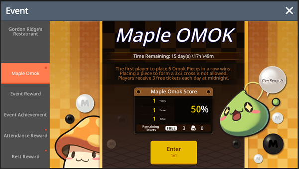 Playersreceive 3 free tickets every day at midnight.